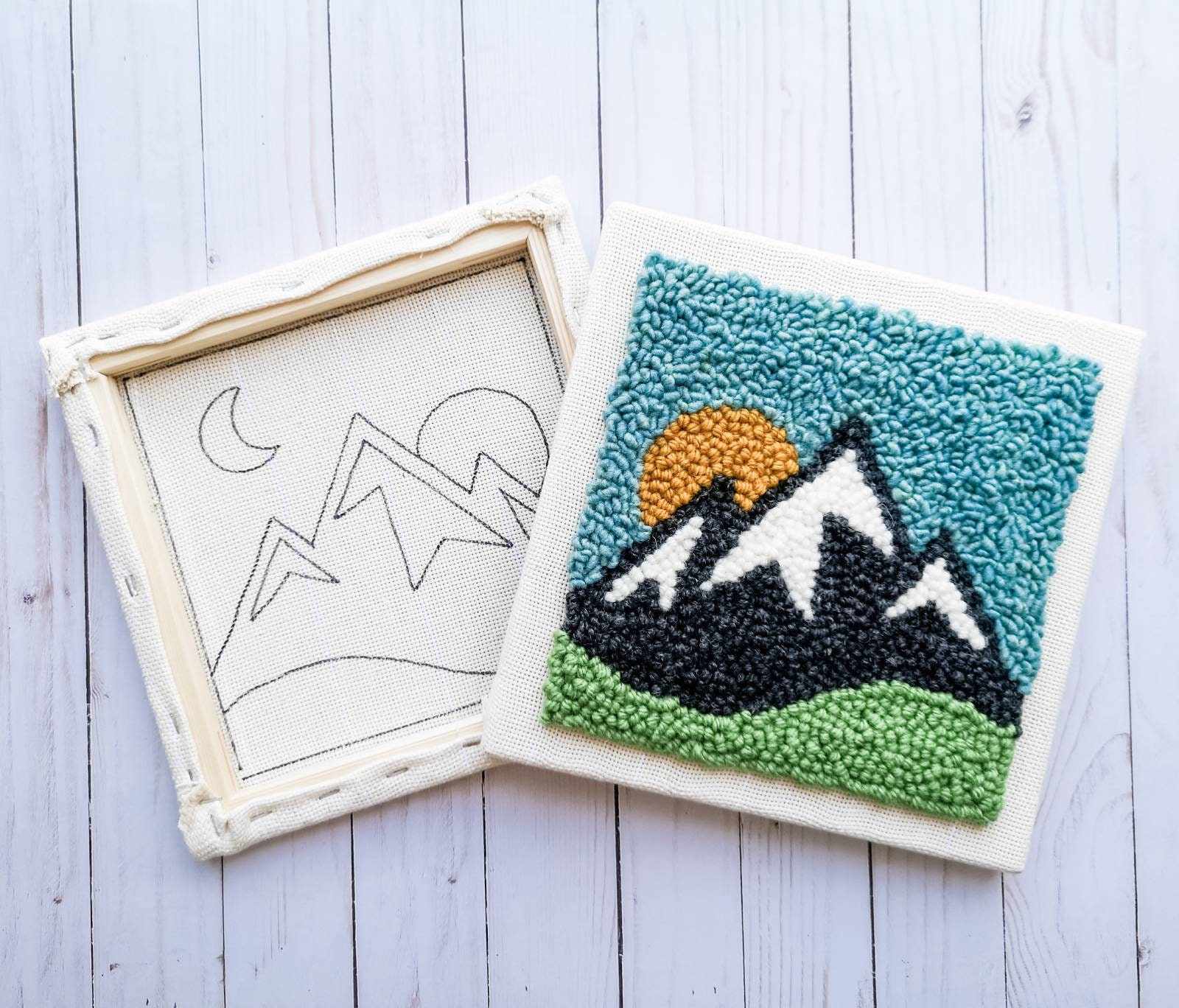 DIY Punch Needle Kit Mountain Sunrise / Learn to Punch | Etsy