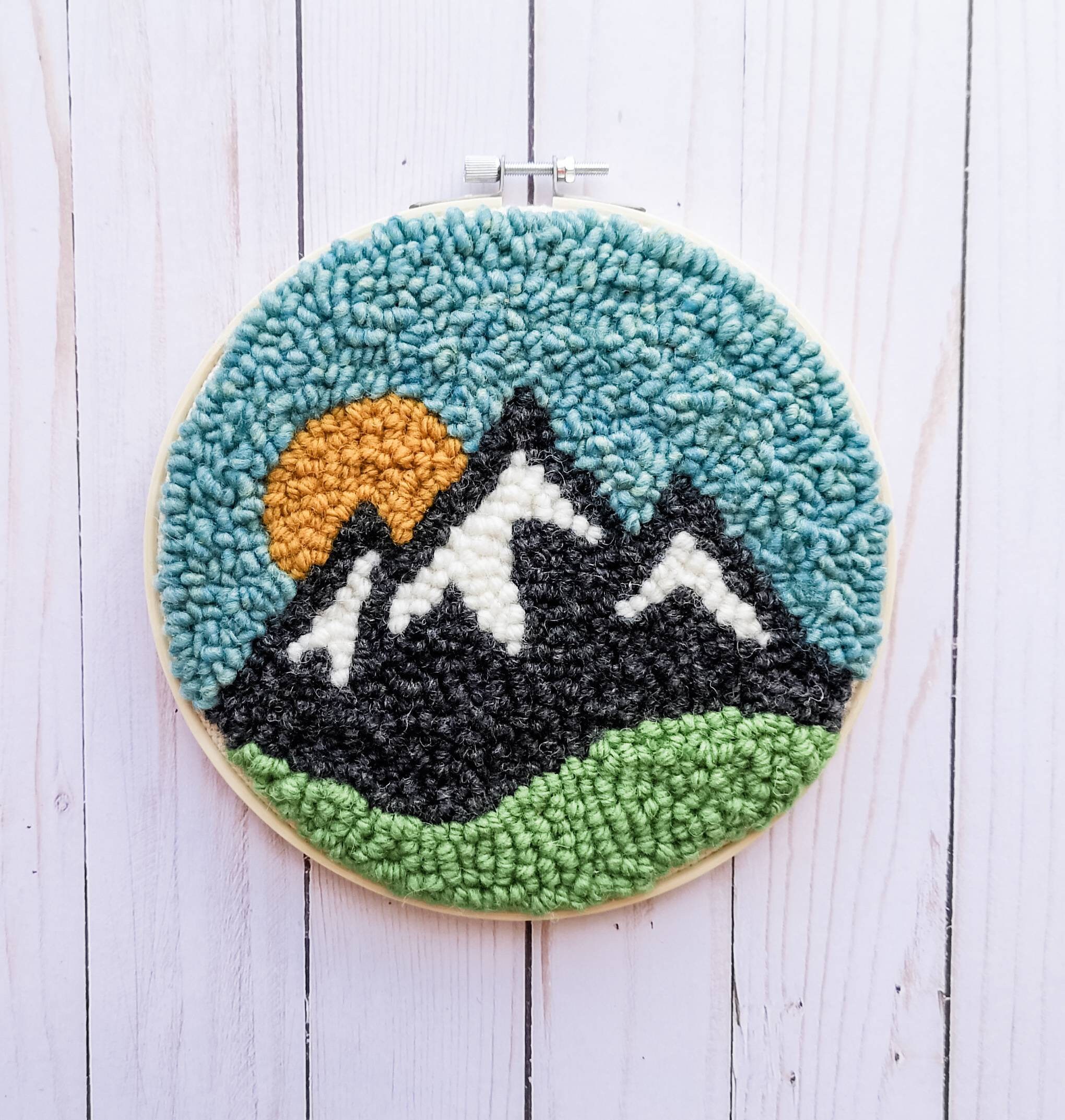 DIY Punch Needle Kit Mountain Sunrise / Learn to Punch - Etsy