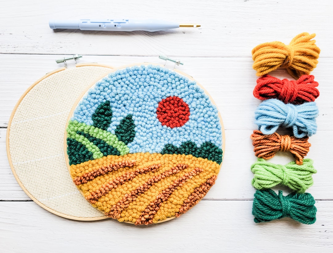 DIY Punch Needle Kit Rolling Prairies / Learn to Punch Needle ...