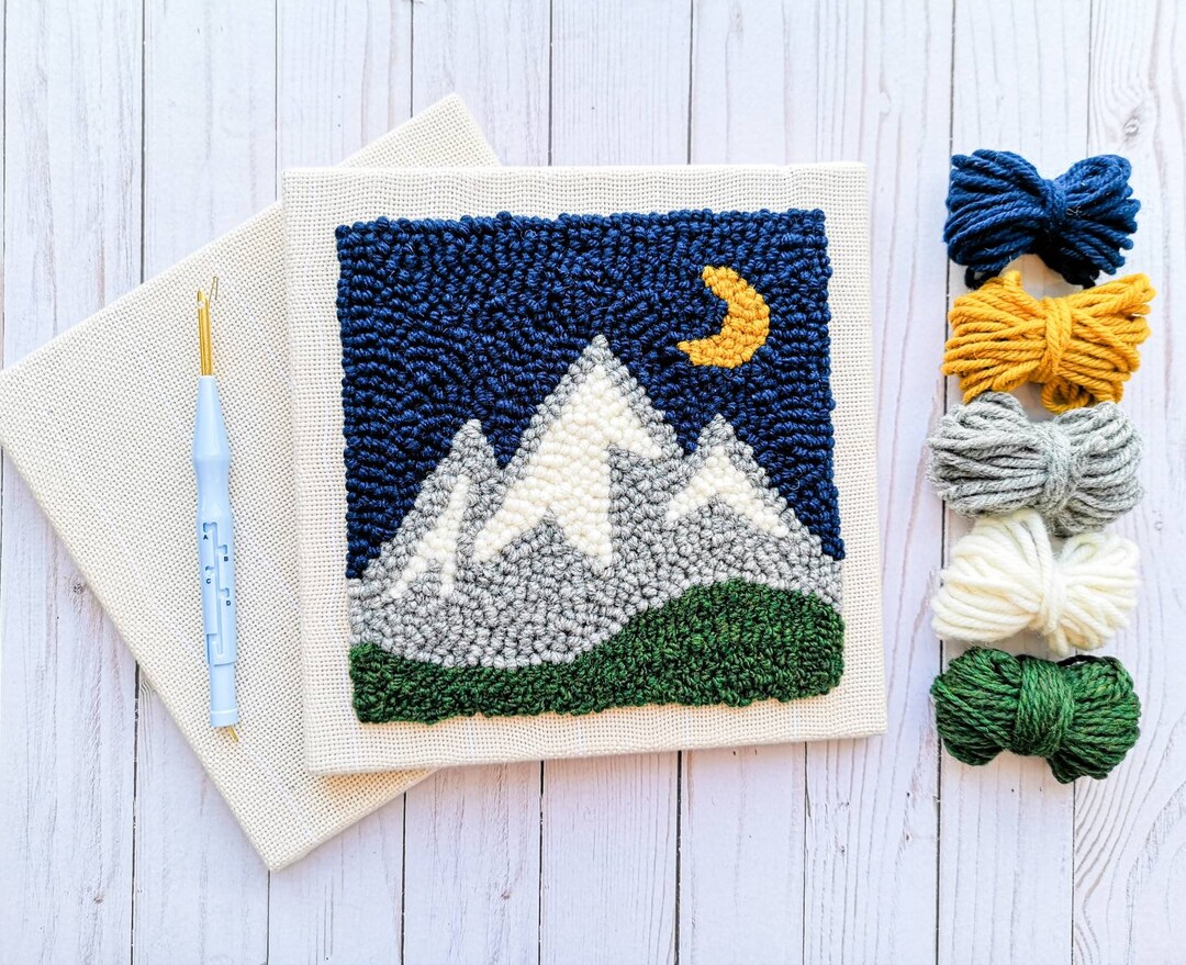 Begin to Punch Needle Kit Mountain Midnight / Learn to - Etsy