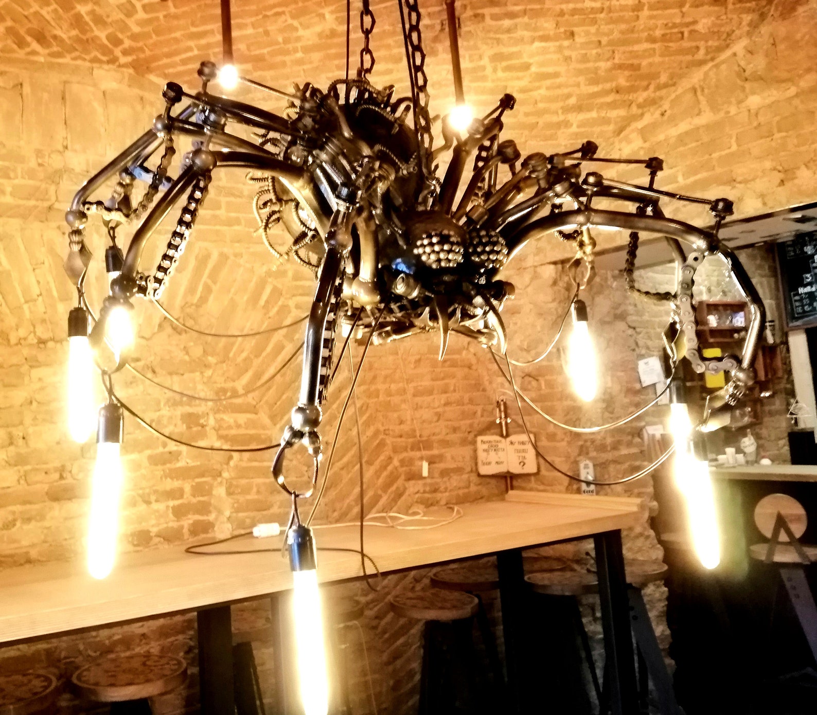 Steampunk spider lamp Edison spider Lamp in sculptures | Etsy