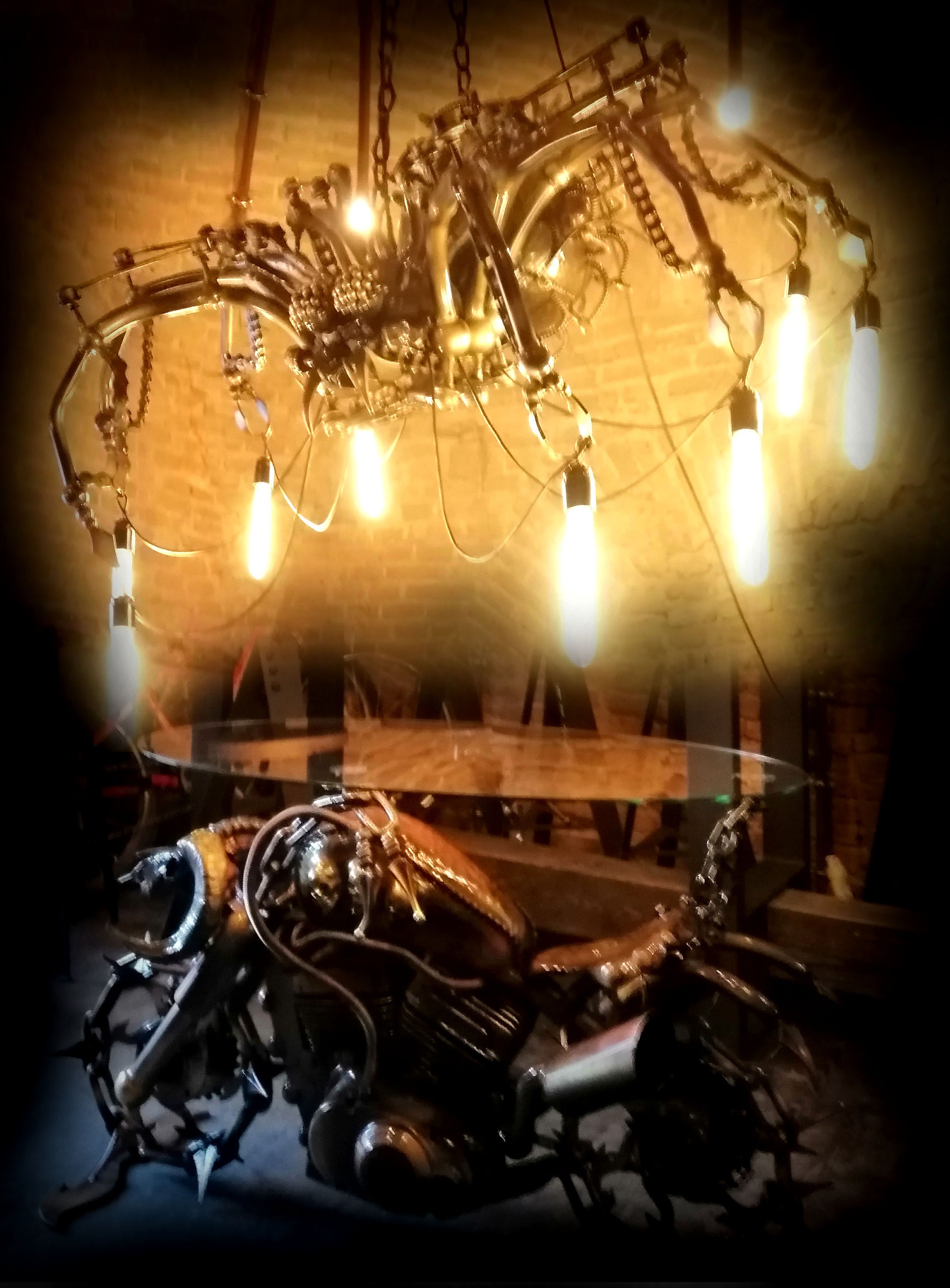 Steampunk spider lamp Edison spider Lamp in sculptures | Etsy