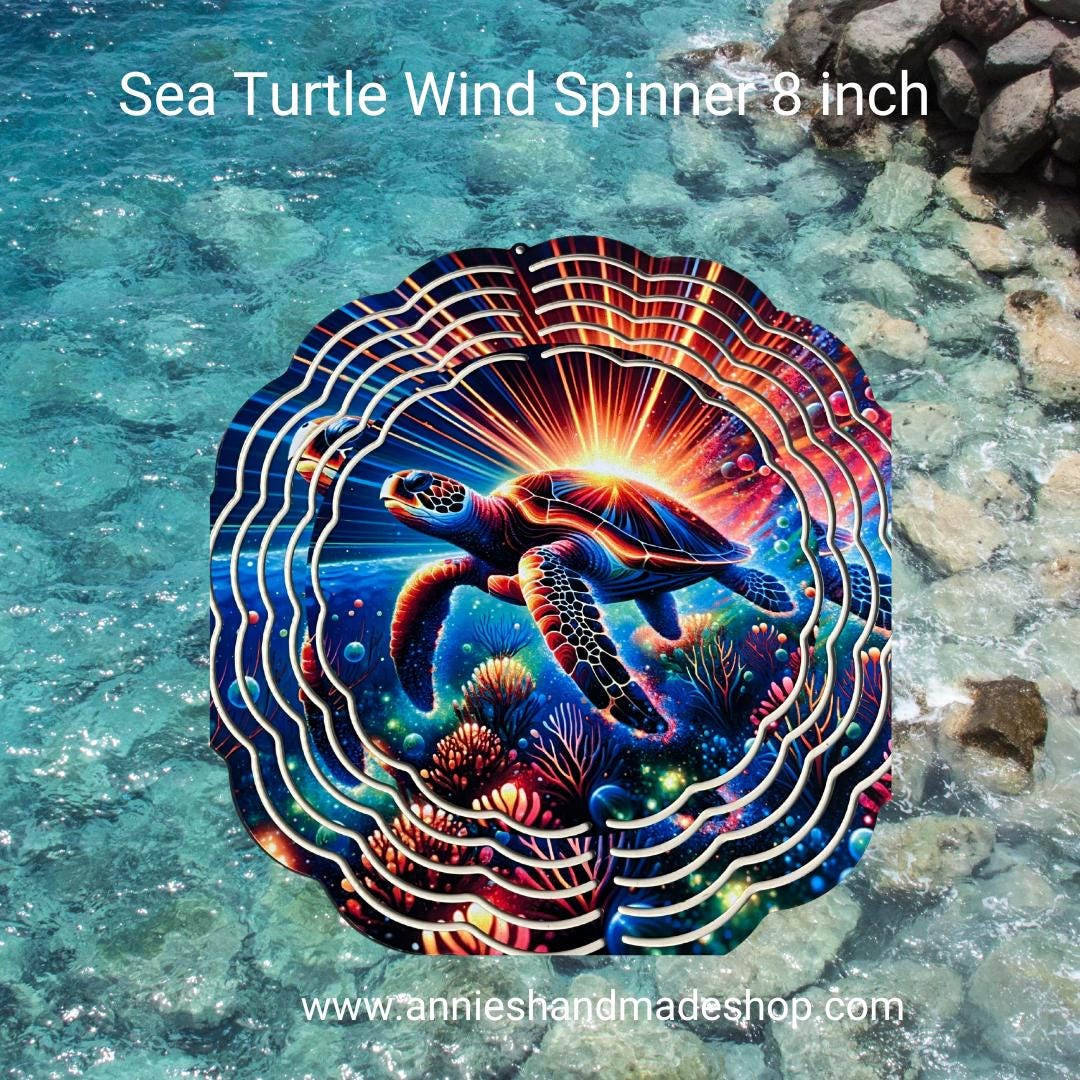 Wind Spinner Sea Turtle Glides Effortlessly Through the Crystal-clear ...