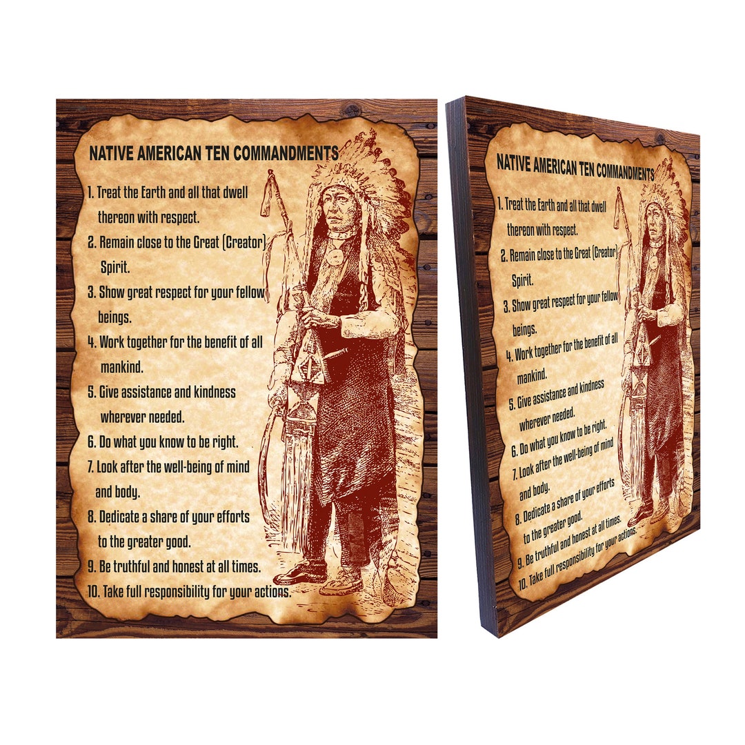 Native American Ten Commandments Wood Wall Art (8.3'' X 11.7'') - Etsy