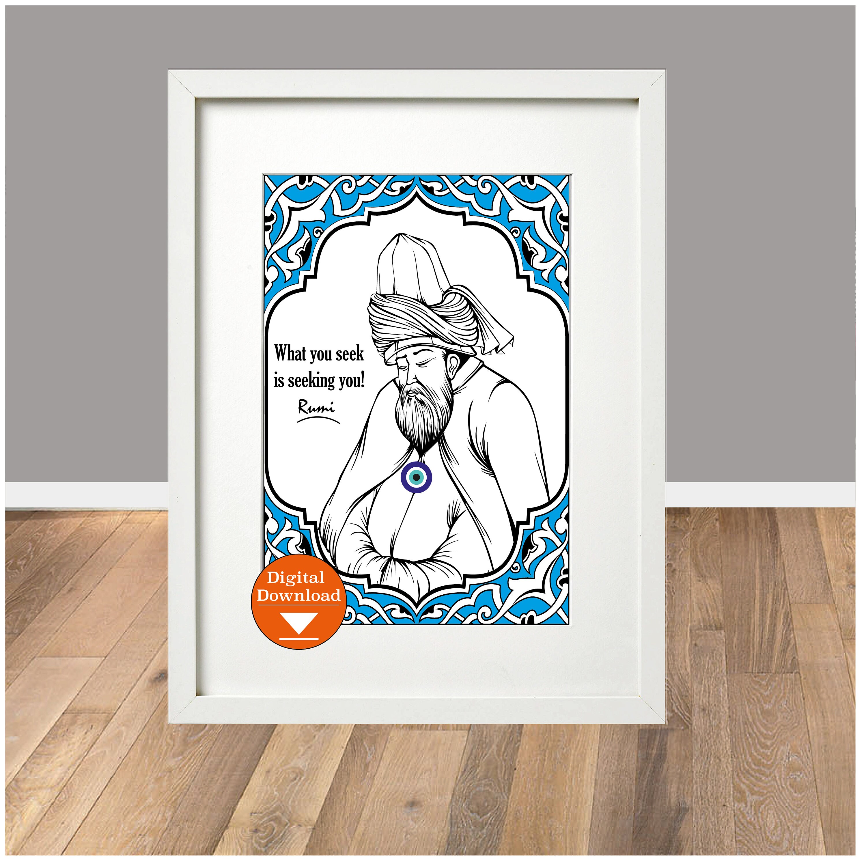Rumi Illustration Printable Quote,inspirational,jelaluddin Rumi Poetry ...