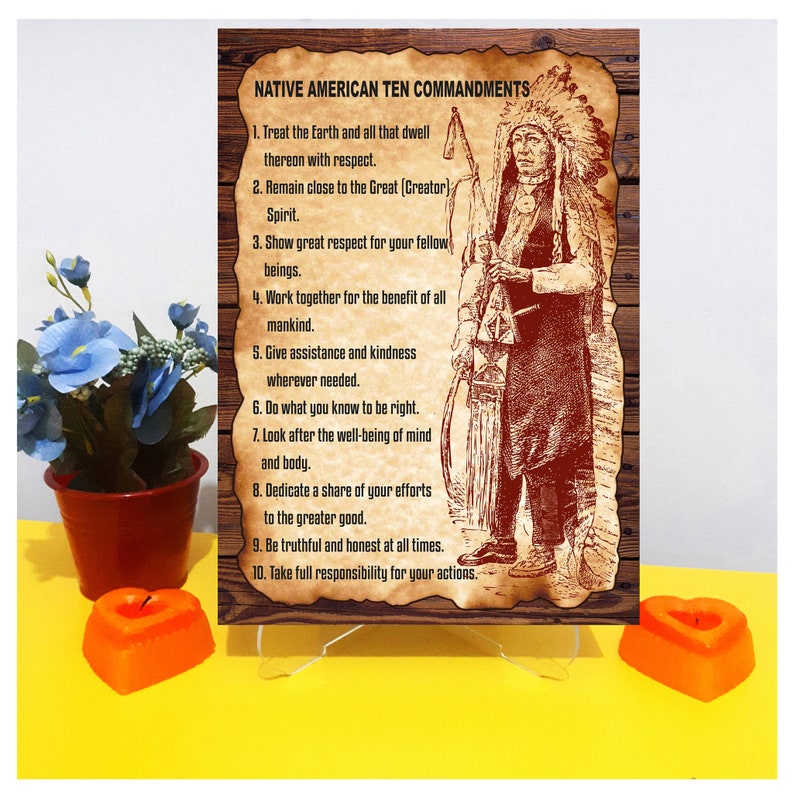 Native American Ten Commandments Wood Wall Art (8.3'' X 11.7'') - Etsy
