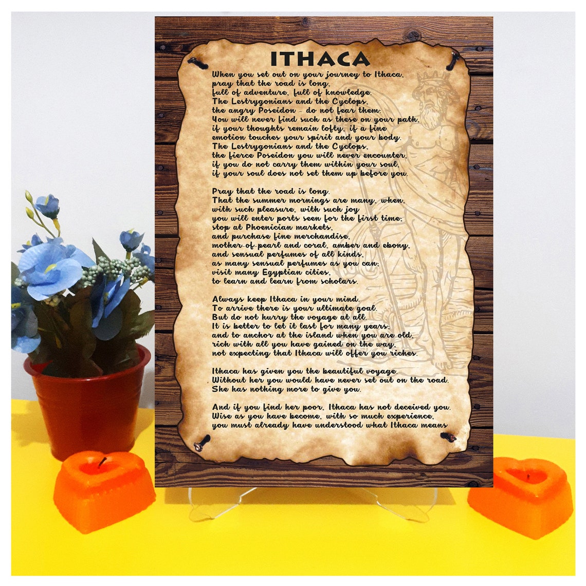 Ithaca Poem Wood Canvas Print: Constantine Cavafy Wall Art (8.3" X 11.7 ...