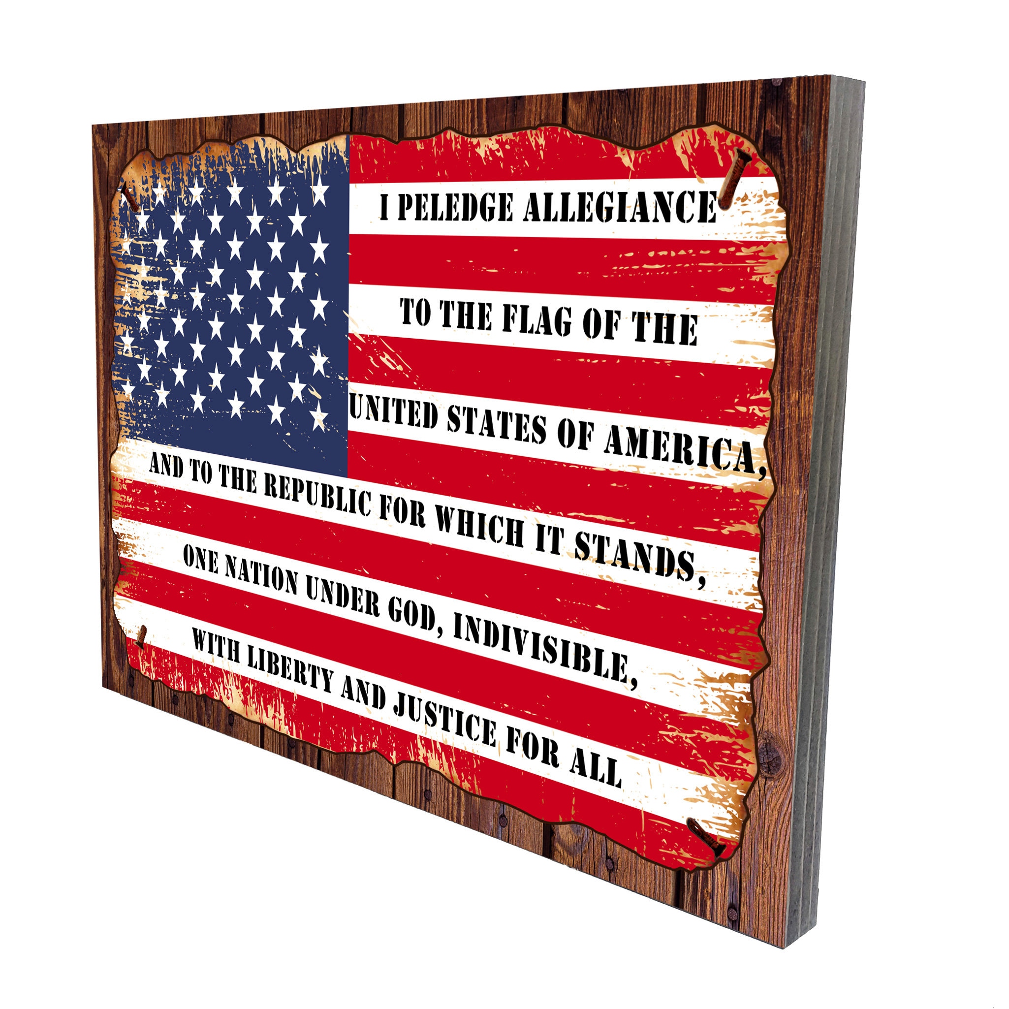 American Flag Pledge of Allegiance Canvas on Wood Home Decor - Etsy