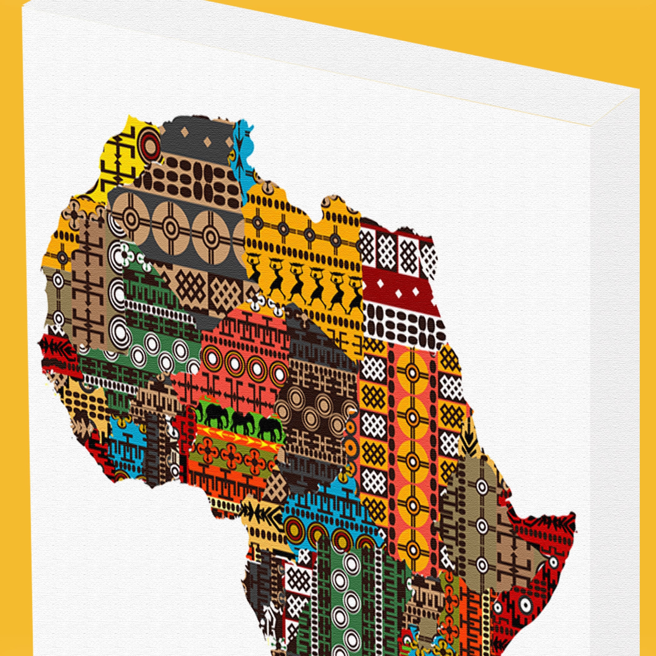 Map of Africa in Pattern Style Framed Canvas Print, Wall Art, Africa ...