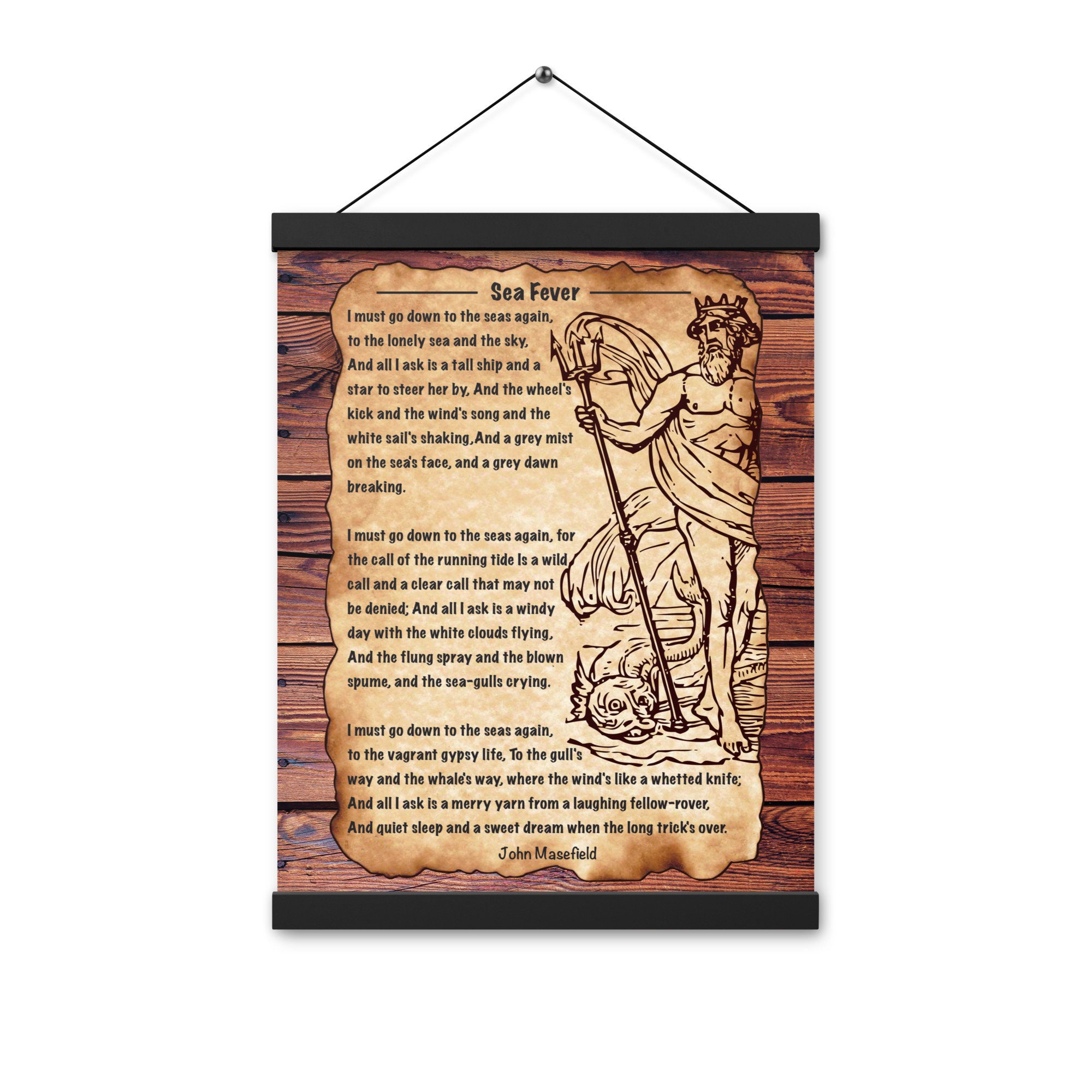 Sea Fever Poem by John Masefield Poster With Hangers,seafaring Poem ...