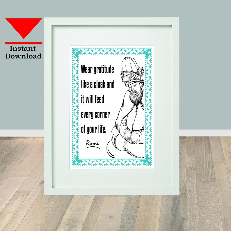 Printable Rumi Poetry, Inspirational, Jelaluddin Rumi Poem Instant ...