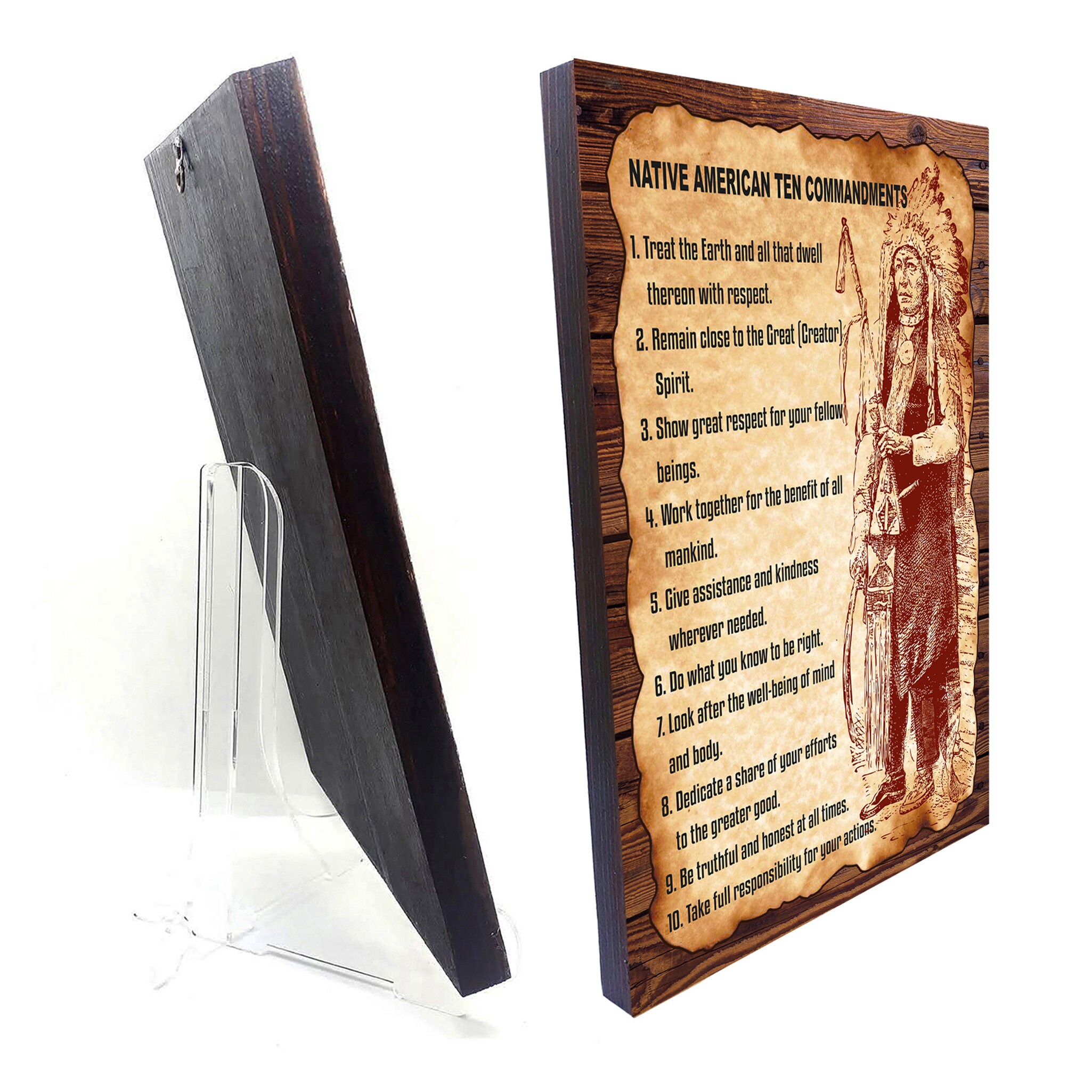 Native American Ten Commandments Wood Wall Art (8.3'' X 11.7'') - Etsy
