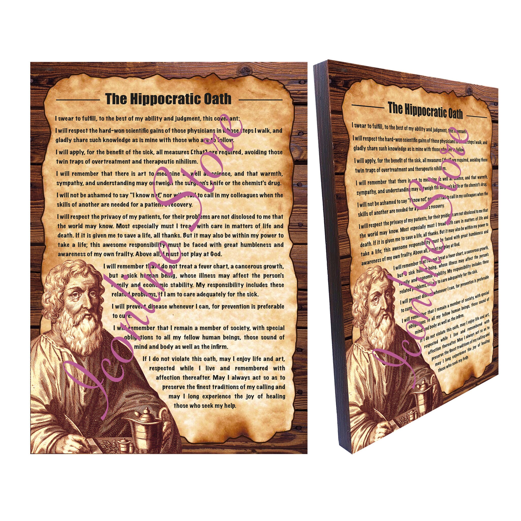 Hippocratic Oath Wall Art,modern Day Louis Lasagna Medical Pledge ...