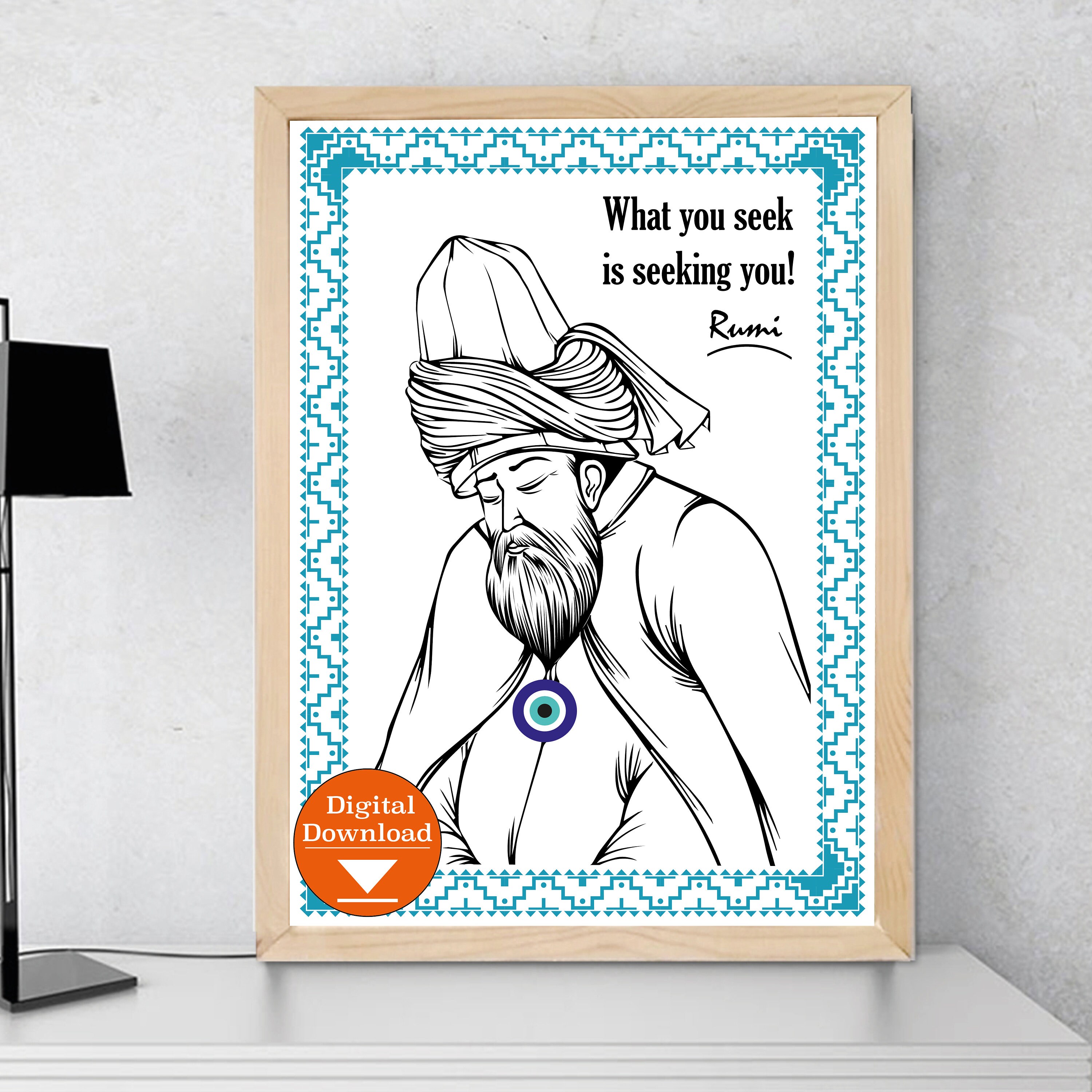 Printable Rumi Wall Art Quote, İnspirational, Jelaluddin Rumi Poem ...