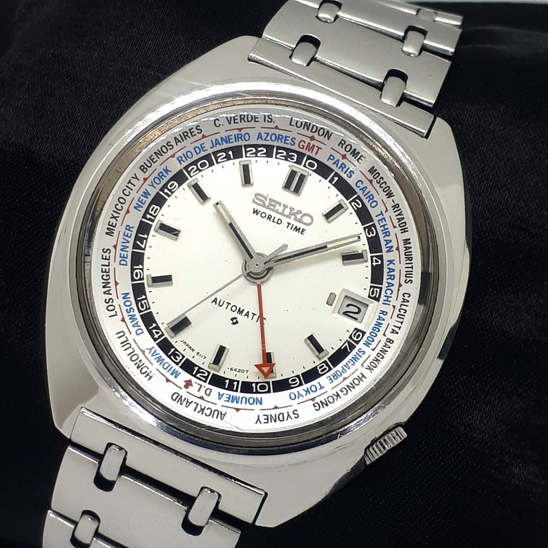 Seiko Automatic World Time Gmt JDM Men's White Watch - Etsy Australia