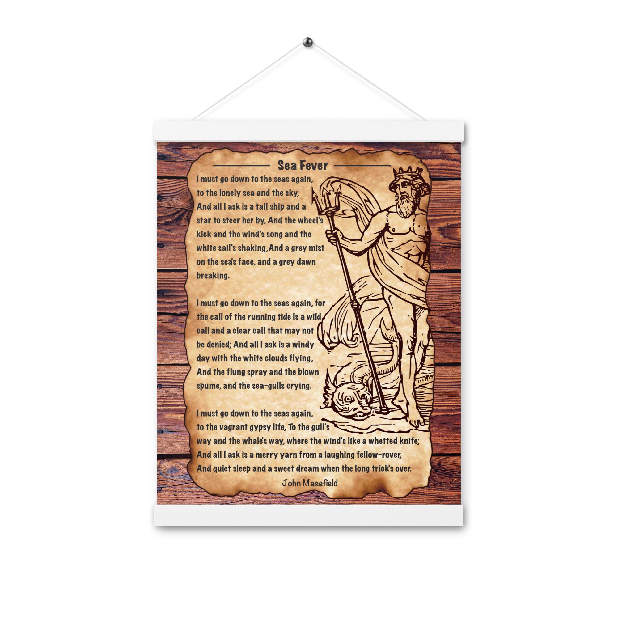 Sea Fever Poem by John Masefield Poster With Hangers,seafaring Poem ...