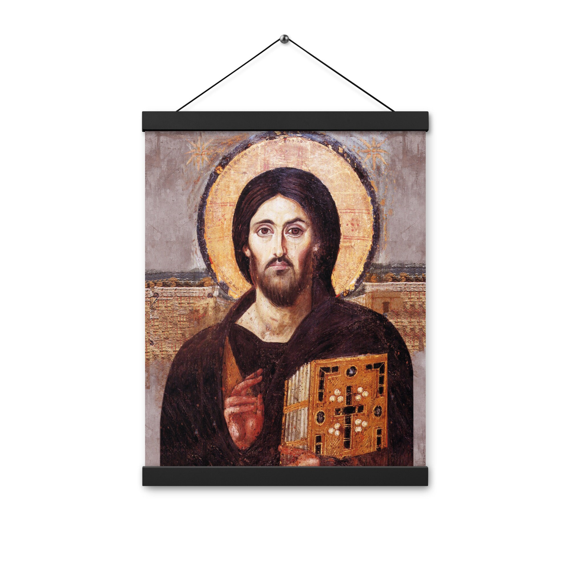 Jesus Christ Pantocrator Icon Poster: Sinai Orthodox Art With Hangers ...