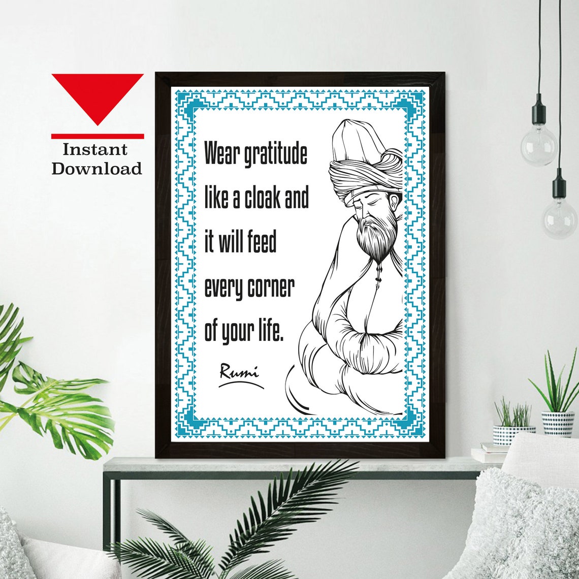 Printable Rumi Poetry, Inspirational, Jelaluddin Rumi Poem Instant ...
