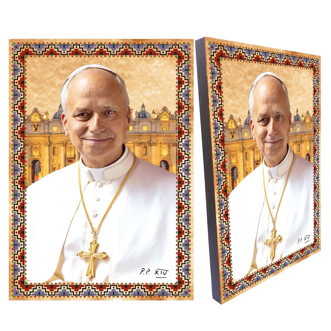 Pope Leo XIV Icon Wall Art - Catholic Religious Decor - Wooden ...