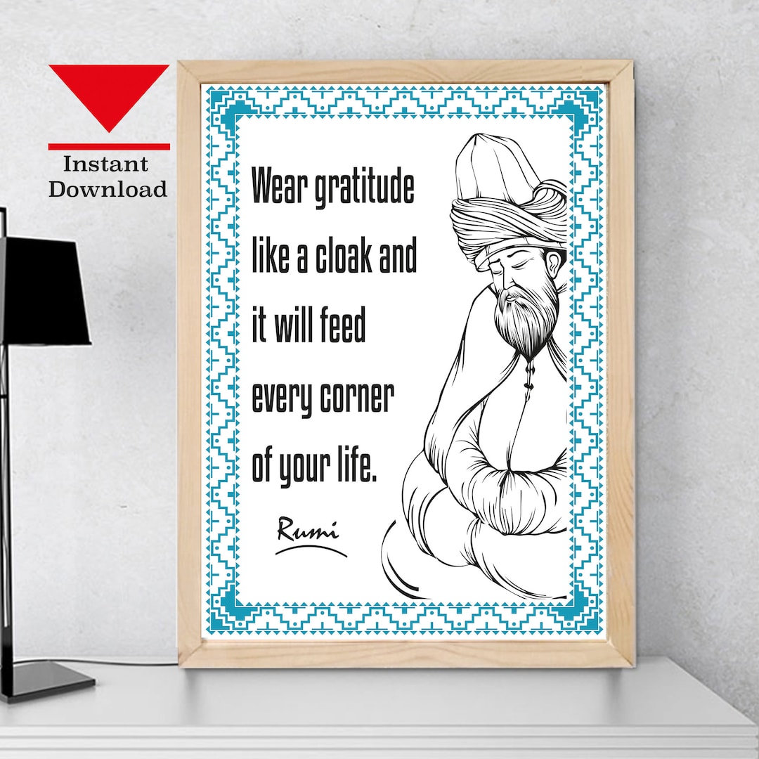 Printable Rumi Poetry, Inspirational, Jelaluddin Rumi Poem Instant ...