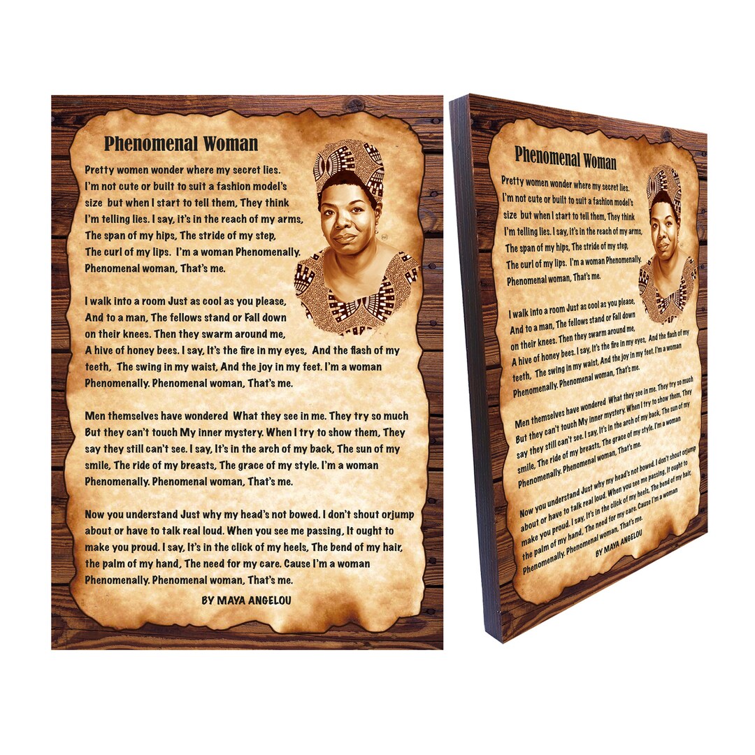 Phenomenal Woman Poem by Maya Angelou Minimalist Antique Vintage Style ...