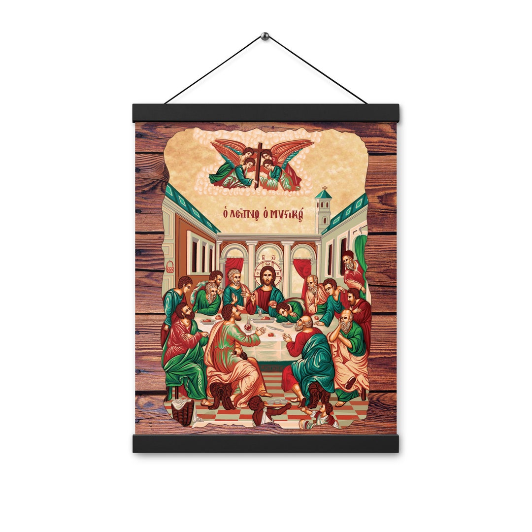 The Last Supper Icon Poster With Hangers, Mystical Supper, Greek ...