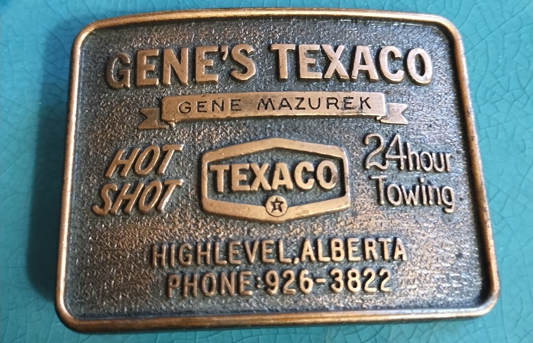 Vintage Gene's Texaco High Level Alberta Belt Buckle - Etsy