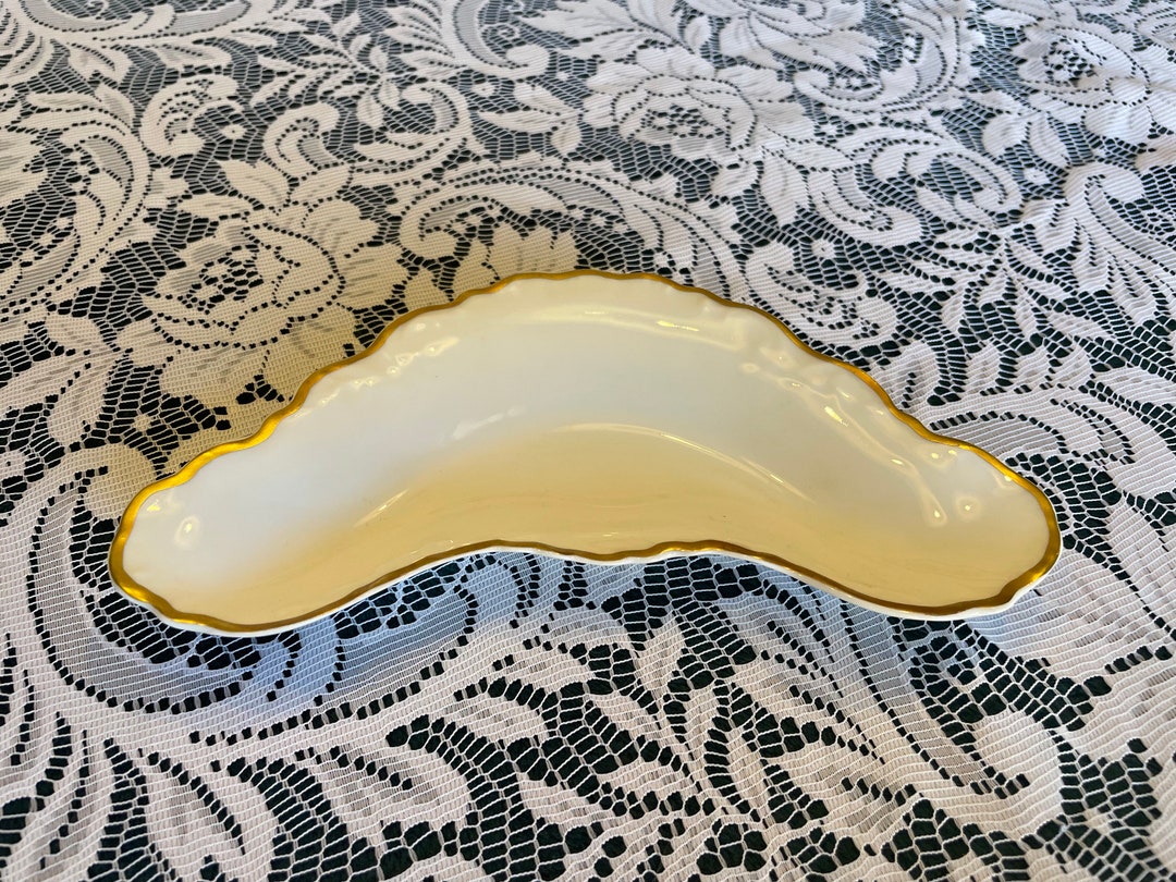 Antique Bowa Dotter Elite Works Porcelain Limoges Bone Dish With Gold ...