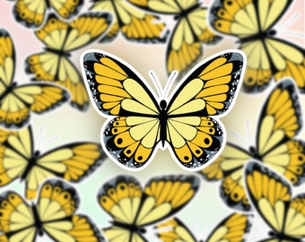 Yellow Butterfly Sticker | Etsy