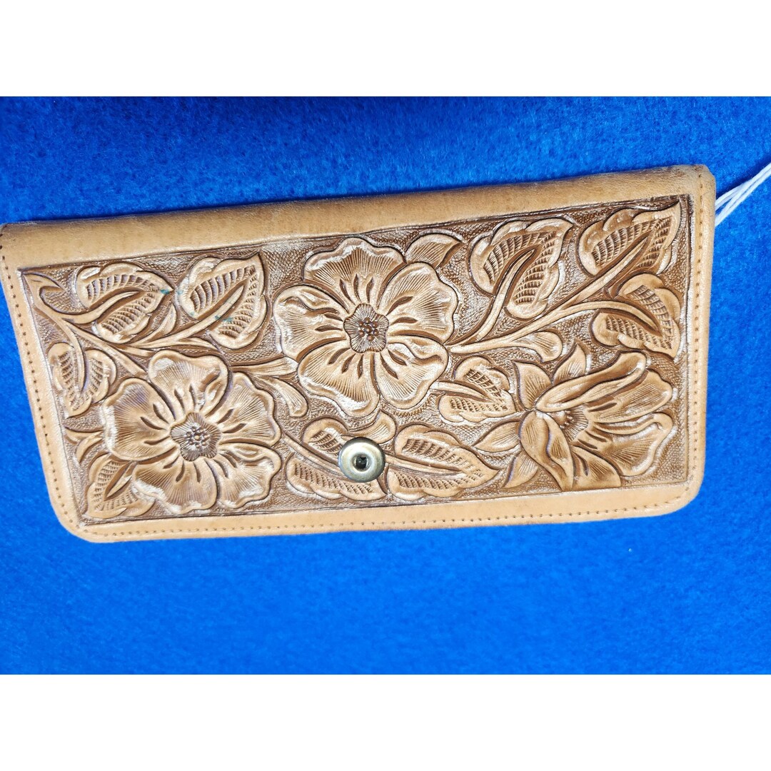 Leather Hand Tooled Wallet - Etsy