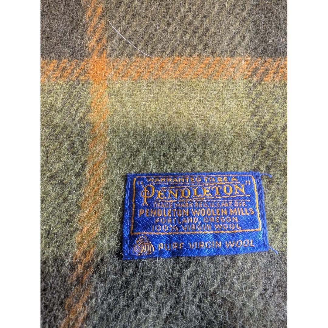 Pendleton Green Plaid Wool Throw Blanket Vintage 50's Stadium - Etsy