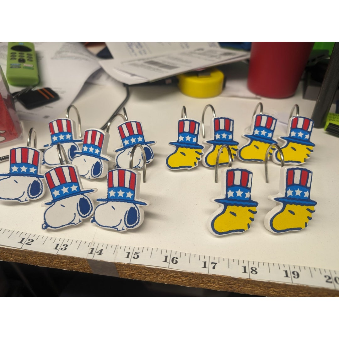 Peanuts Snoopy and Woodstock Shower Curtain Hooks Set of 12 - Etsy