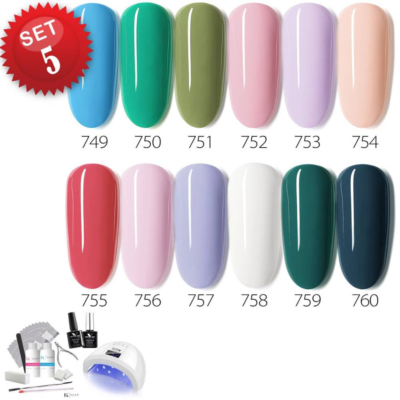 2021 Range UV / LED Gel Polish Starter Kit With 48watt Nail - Etsy UK