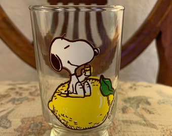 Snoopy Glass | Etsy