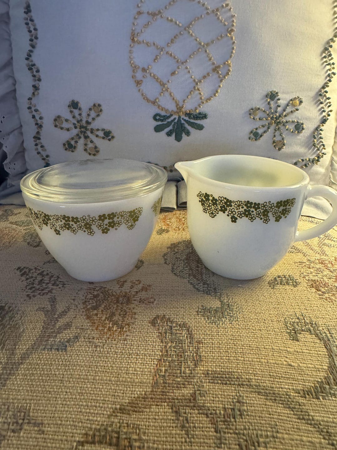 Vintage Pyrex/corning Crazy Daisy/spring Blossom Creamer and Sugar Bowl ...