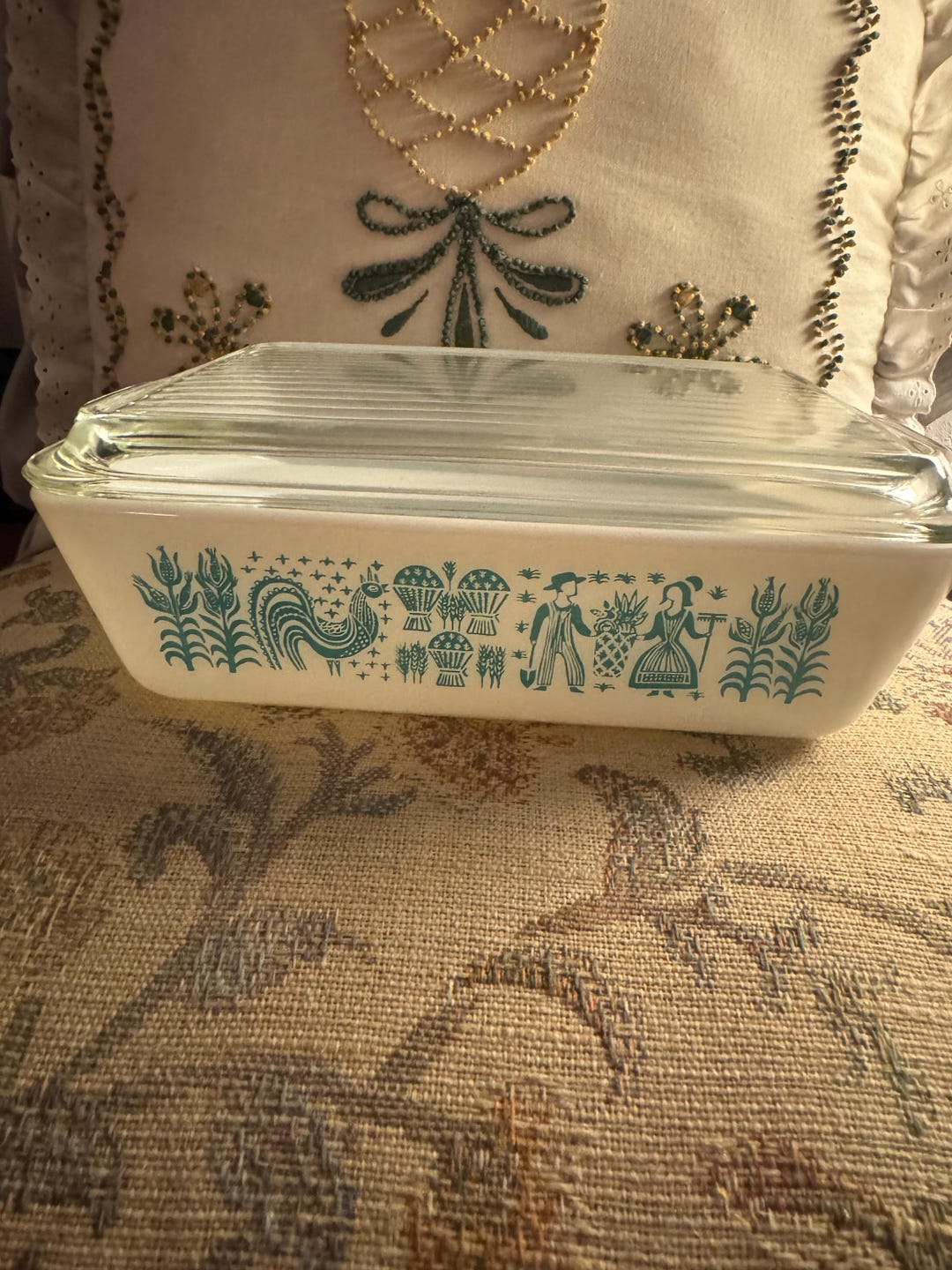 Vintage Pyrex Amish Butterprint Pattern Refrigerator Dish/lid 503 1 1/2 ...