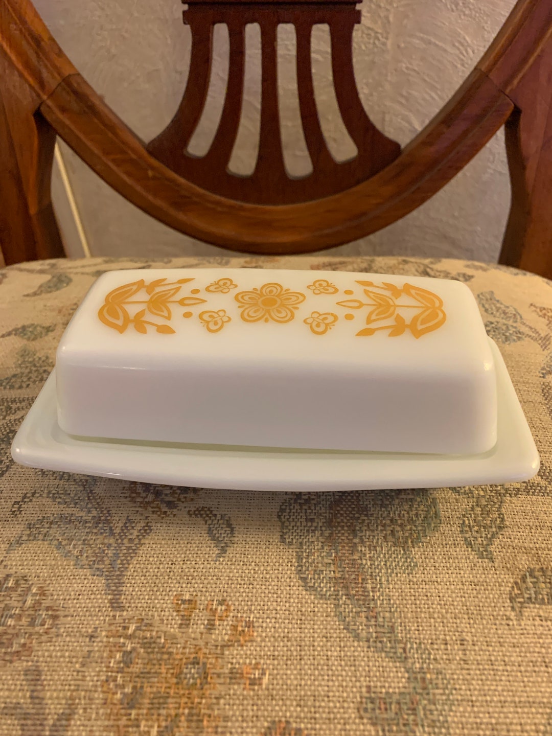 Vintage Pyrex Covered Butter Dish With Lid Butterfly Gold! - Etsy