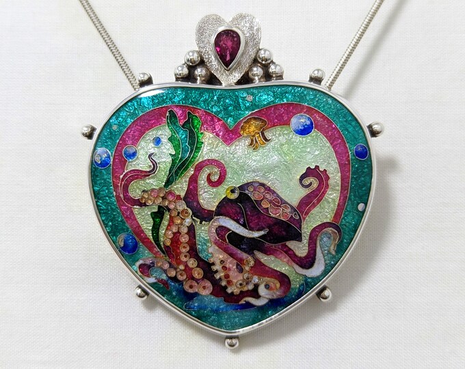 Octopus. Brooch/pendant. Georgian Cloisonne Enamel. Jewelry, Sterling ...