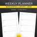 Undated Weekly Planner Printable • Horizontal Layout • 4.625" X 7" HP ...