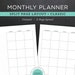 Undated Monthly Planner Printable Split Page Layout 7 | Etsy