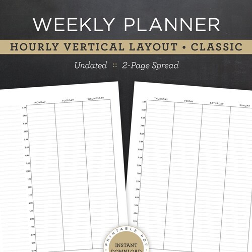 Undated Monthly Planner Printable Split Page Layout 7 | Etsy