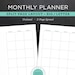 Undated Monthly Planner Printable • Split Page Layout • 8.5"x11" Letter ...