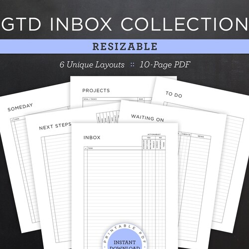 GTD Inbox Collection Getting Things Done Inbox / Task - Etsy
