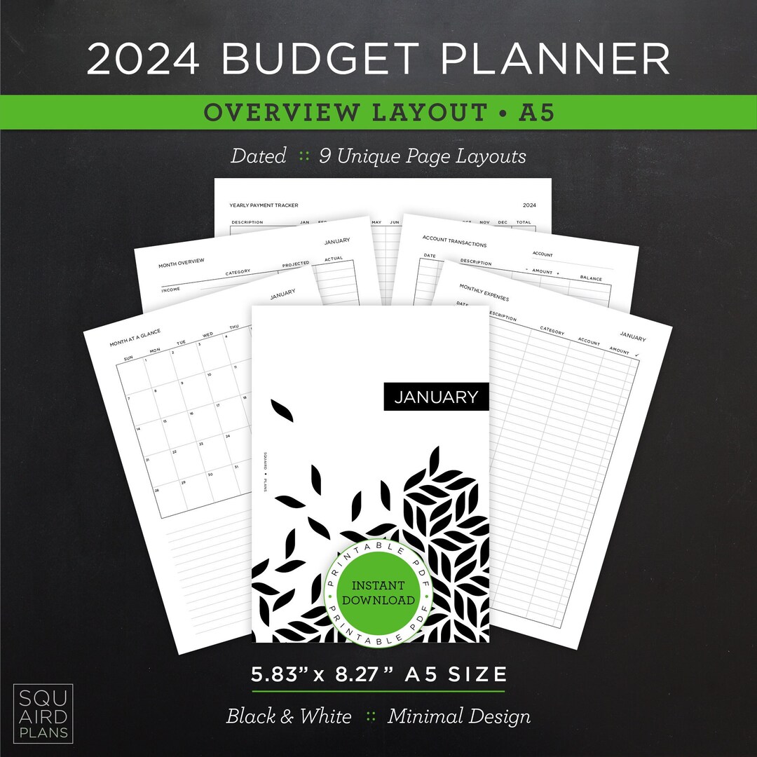 2024 Budget Planner Printable Overview Layout for Yearly & Monthly ...