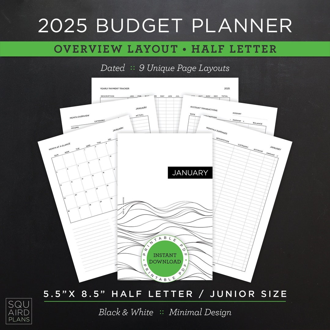 2025 Budget Planner Printable • Overview Layout for Yearly & Monthly ...
