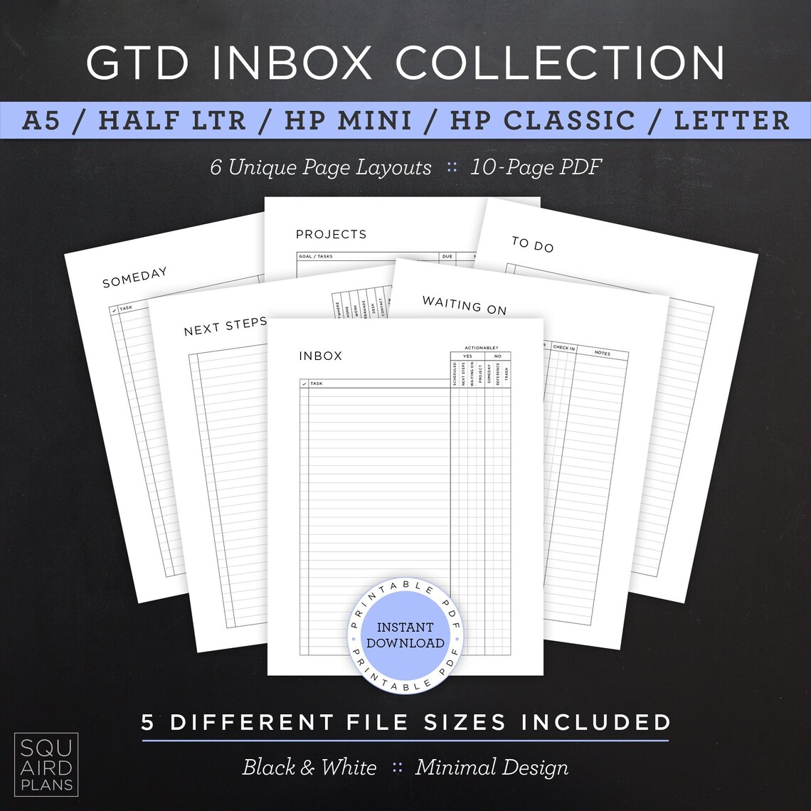 GTD Inbox Collection Getting Things Done Inbox / Task - Etsy