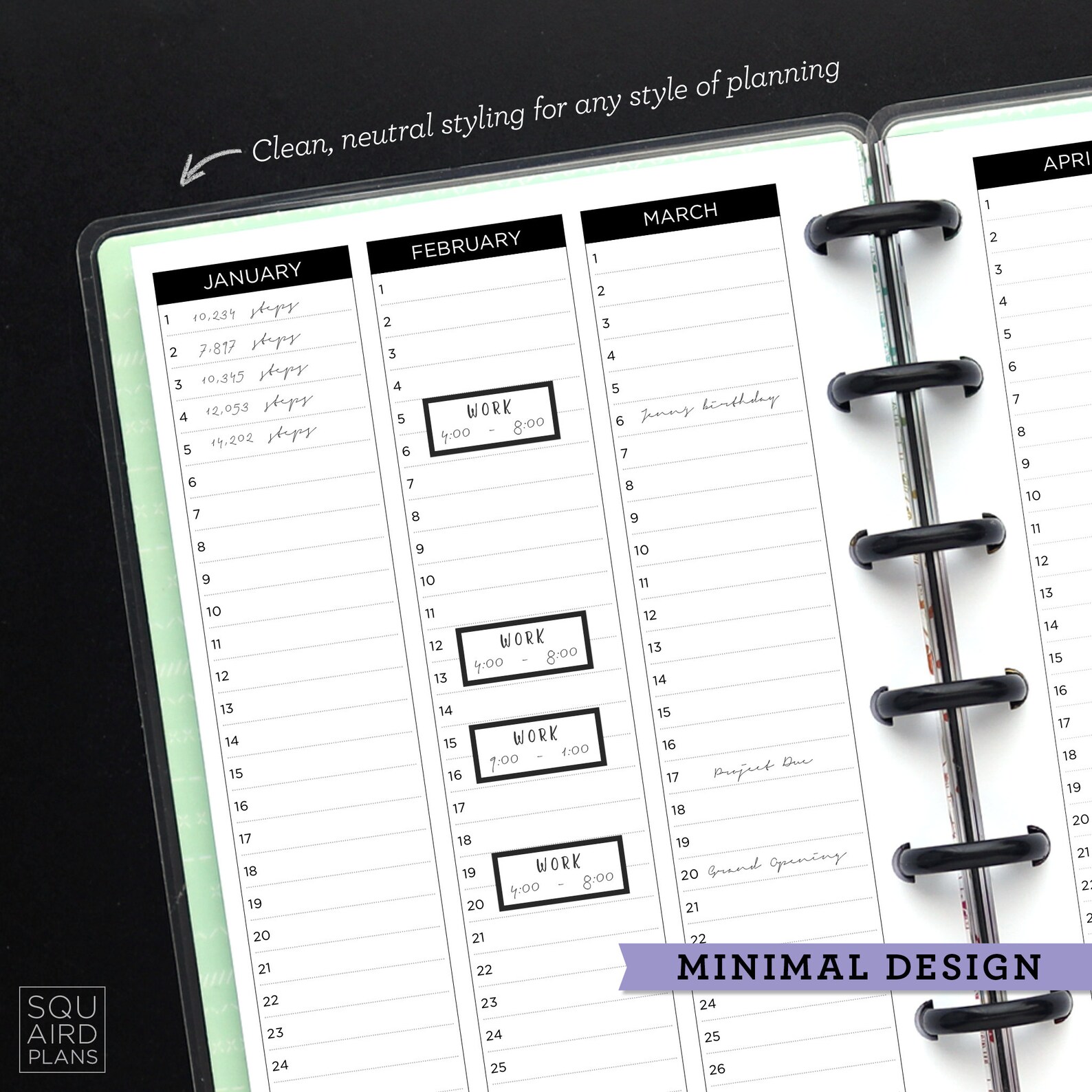 Undated Yearly Planner Printable Perpetual Layout - Etsy