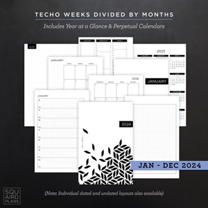 2024 Combined Planner Printable Techo Weeks Layout 4.625 X 7 HP Mini ...