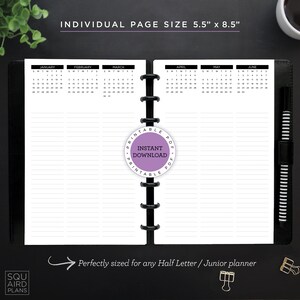 2025 Yearly Planner Printable • Future Log Layout • 5.5" X 8.5" Half ...