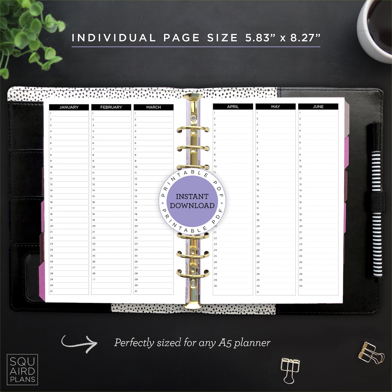 Undated Yearly Planner Printable Perpetual Layout - Etsy